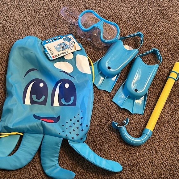 Dofino | Swim | Blue Octopus Swim Set With Snorkel And Fins | Poshmark